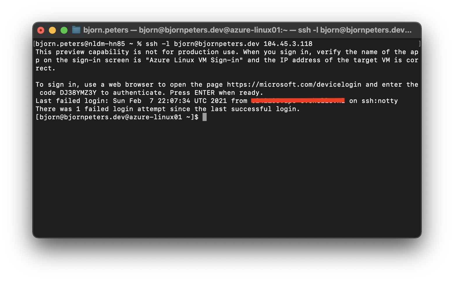 Azure AD authentication on Linux VMs in Azure - Bjorn Peters